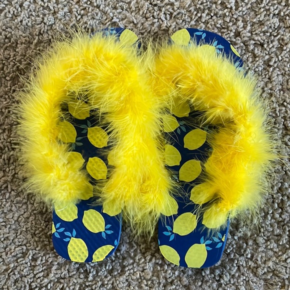 Shoes | New Fuzzy Yellow House Slippers Size 75 | Poshmark